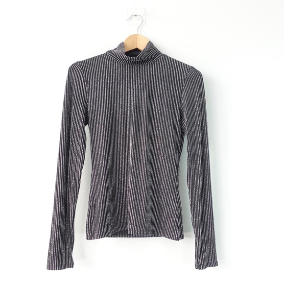 BCBGMaxAzria | Tops | Y2k Metallic Cocktail Shirt Xs Fitted Black ...